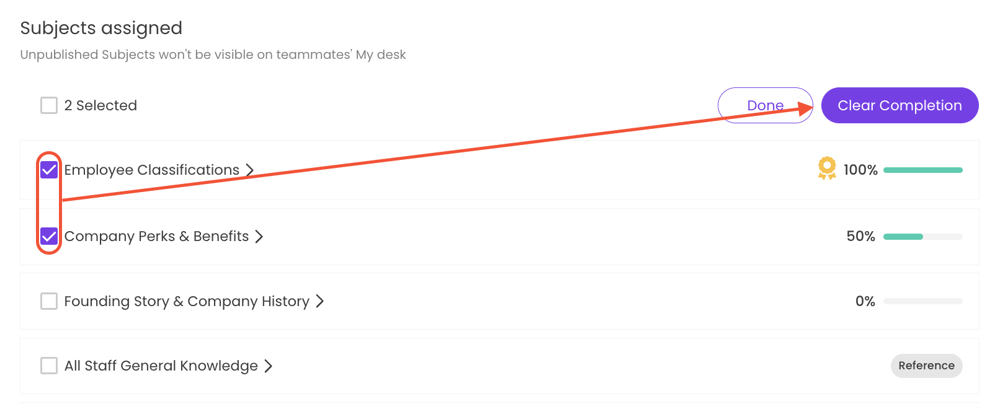 Update Completion Percentages